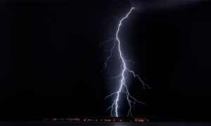 What causes lightning?